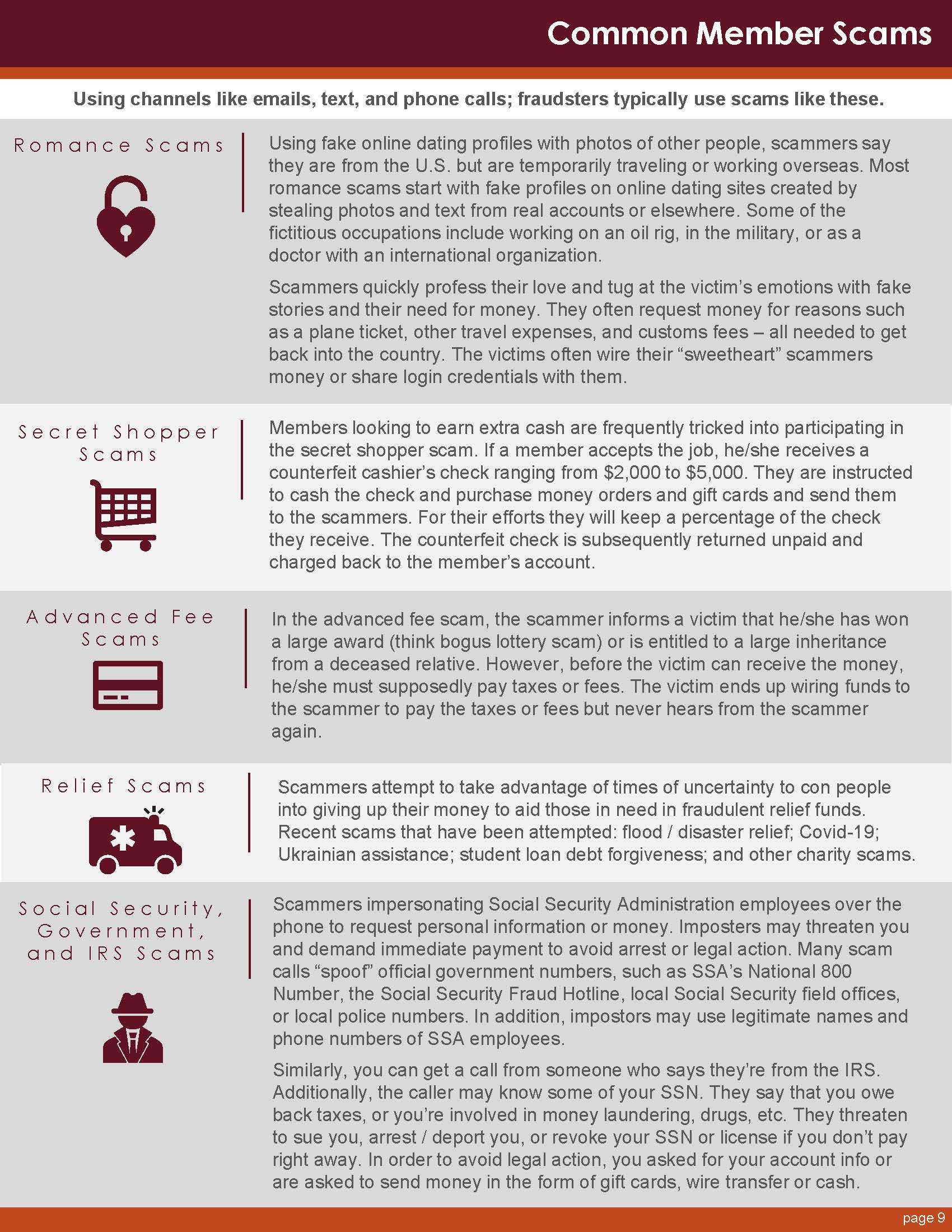 Common Member Scams - OUR Credit Union